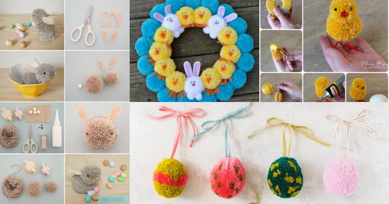 Easter Decoration With Pom Poms